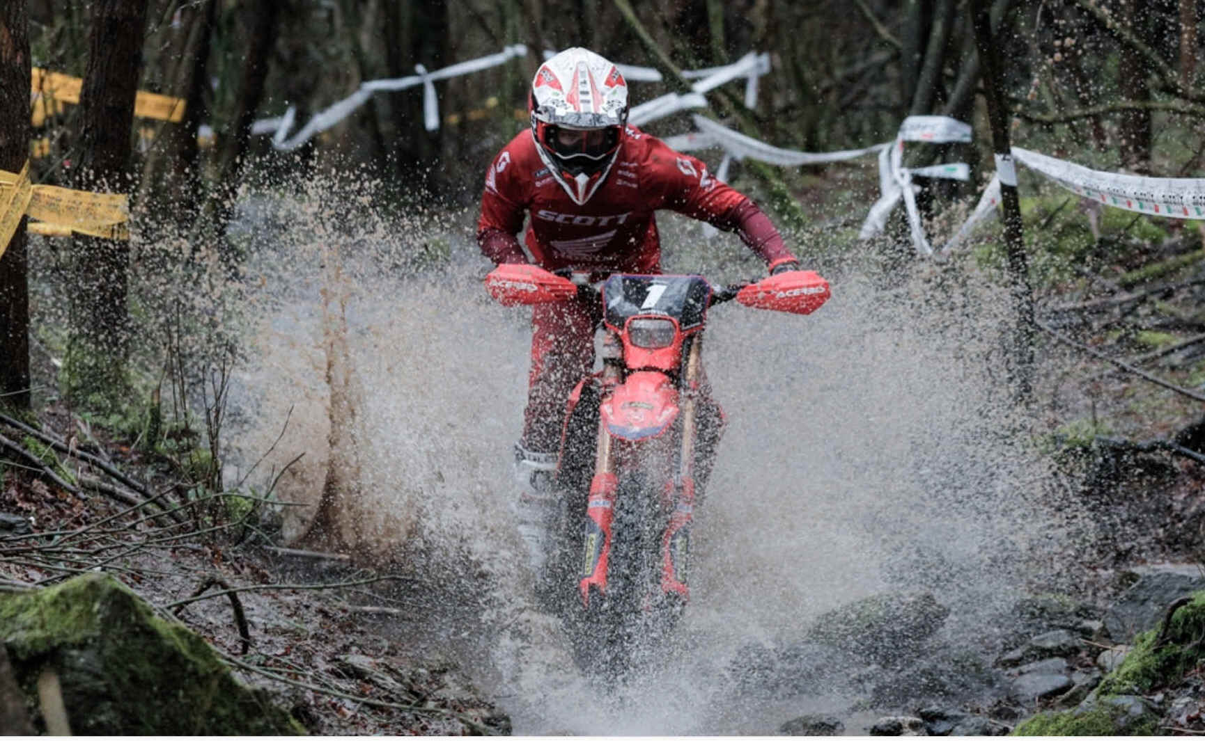 Enduro News Steve Holcombe wades through a wet Italian Championship opener